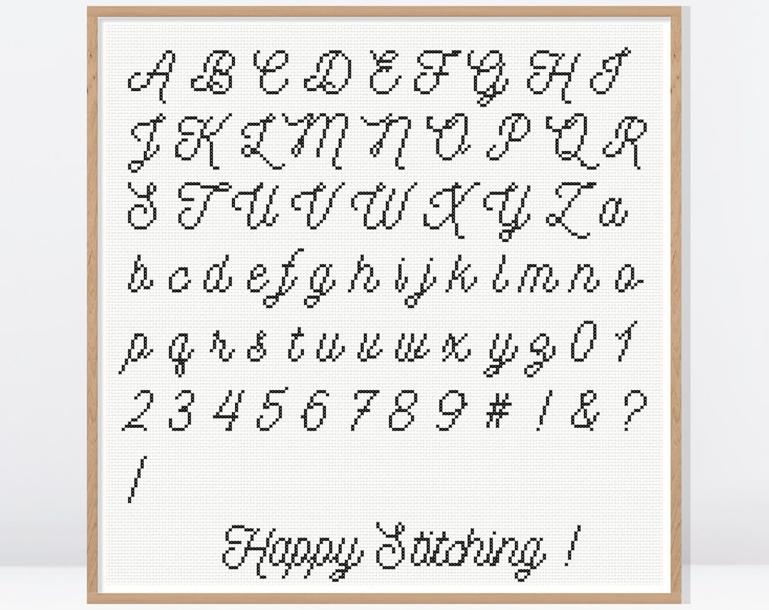 Script Cross Stitch Alphabets • Script Cross Stitch Fonts • Cross ...