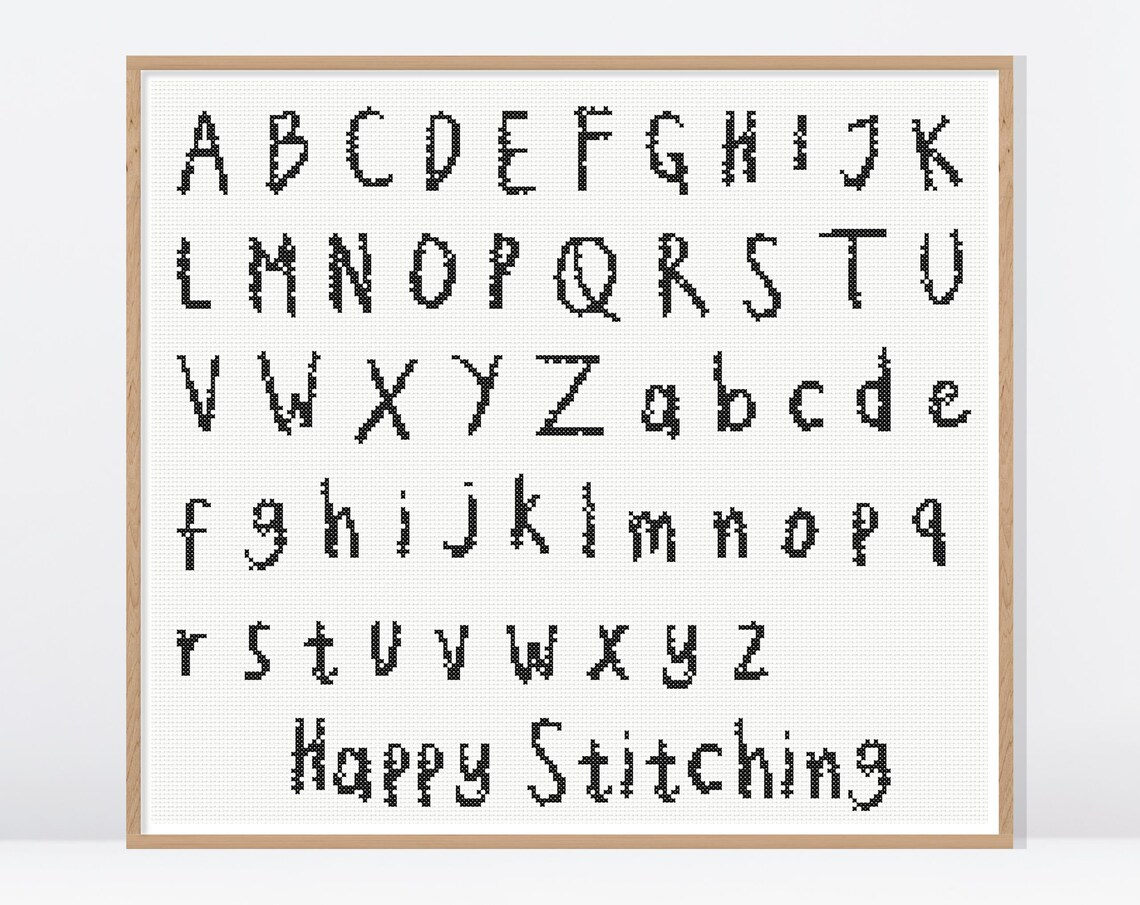 Script Trash Cross Stitch Alphabets • Script Cross Stitch Fonts • Cross ...