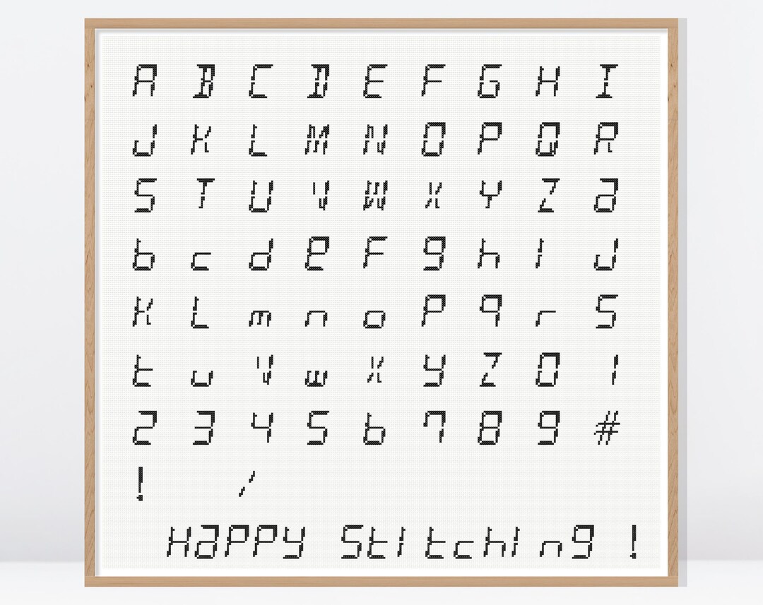 Techno Cross Stitch Alphabets • Script Cross Stitch Fonts • Cross ...