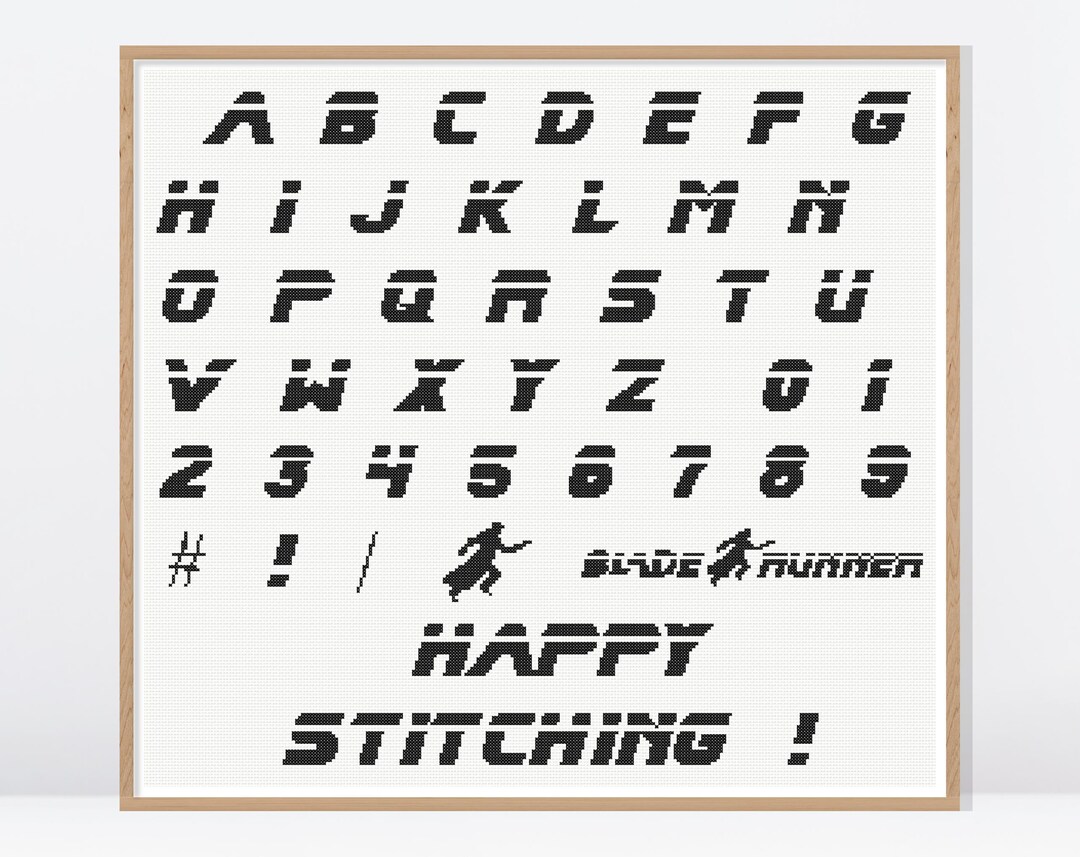 Techno Cross Stitch Alphabets • Script Cross Stitch Fonts • Cross ...