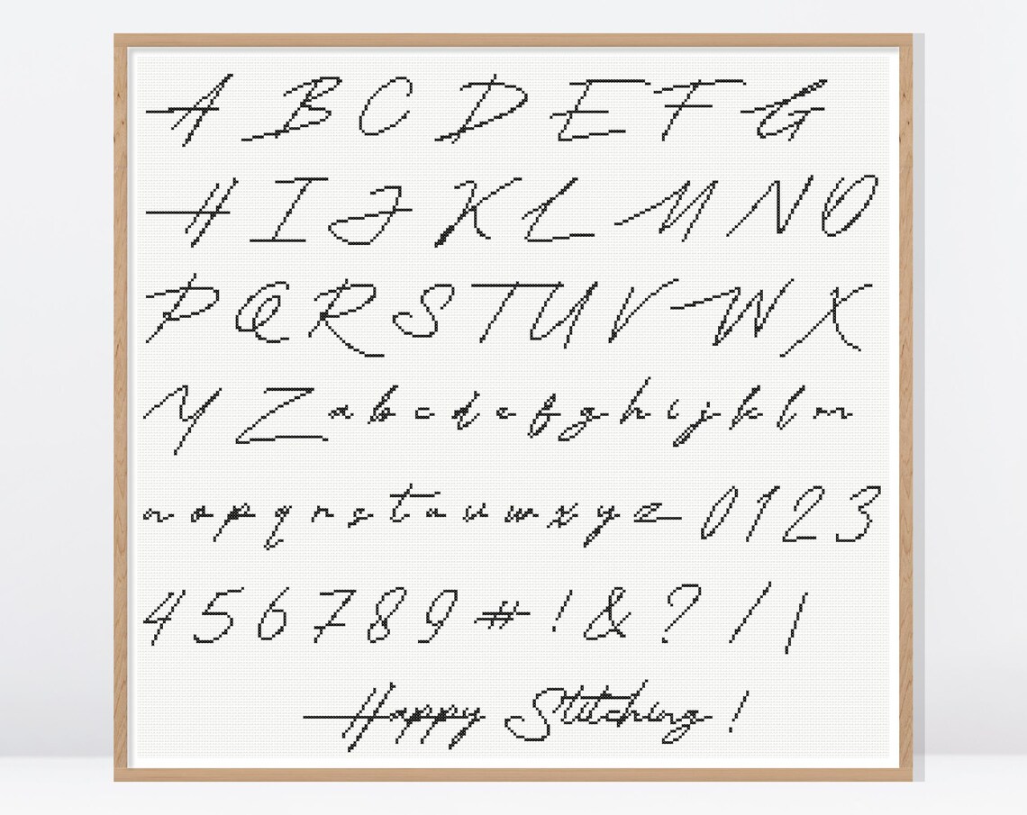 Handwritten Cross Stitch Alphabets • Script Cross Stitch Fonts • Cross ...