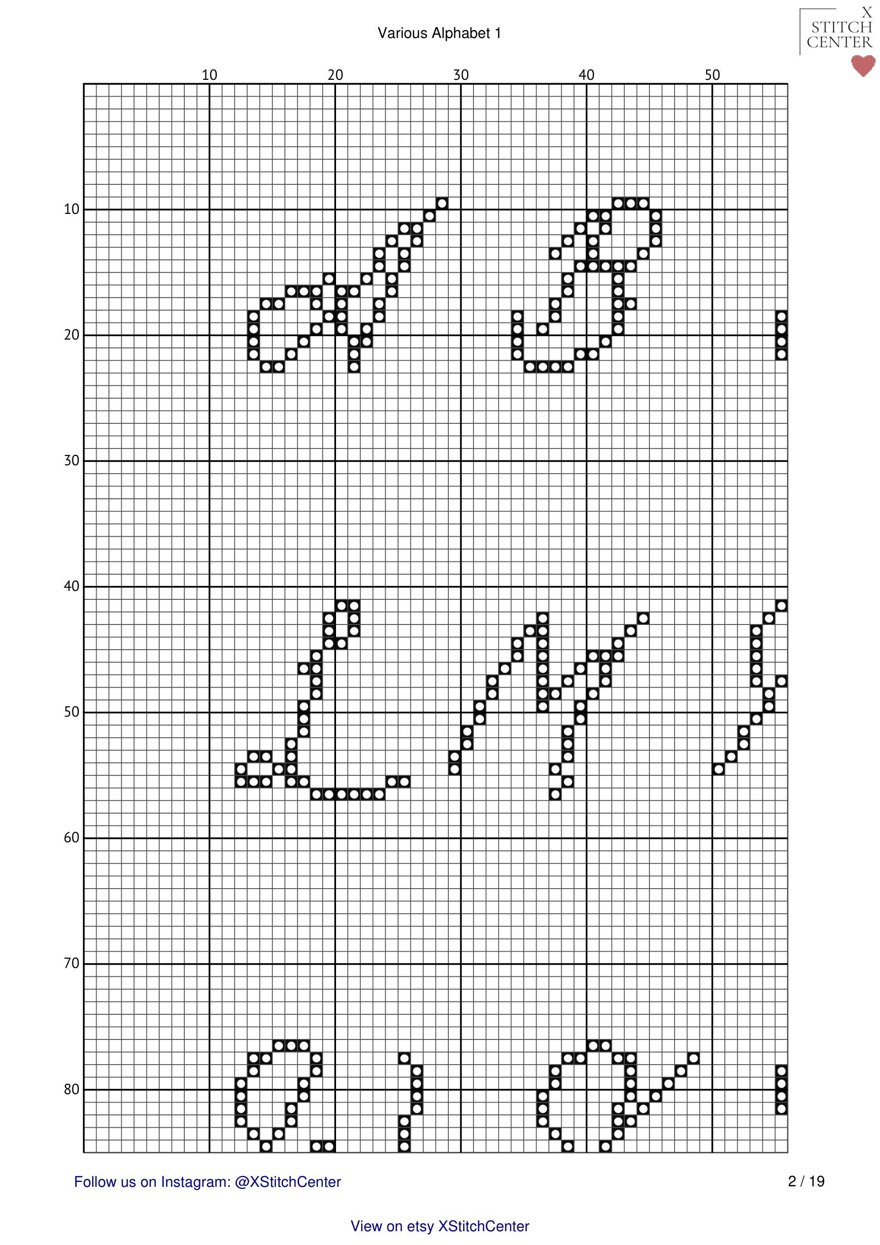 Script Cross Stitch Alphabets • Script Cross Stitch Fonts • Cross ...