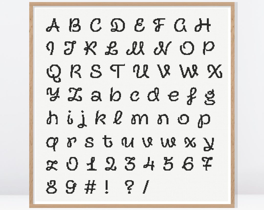 Script Cross Stitch Alphabets • Script Cross Stitch Fonts • Cross ...