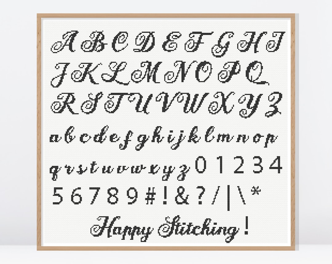 Script Cross Stitch Alphabets • Script Cross Stitch Fonts • Cross ...