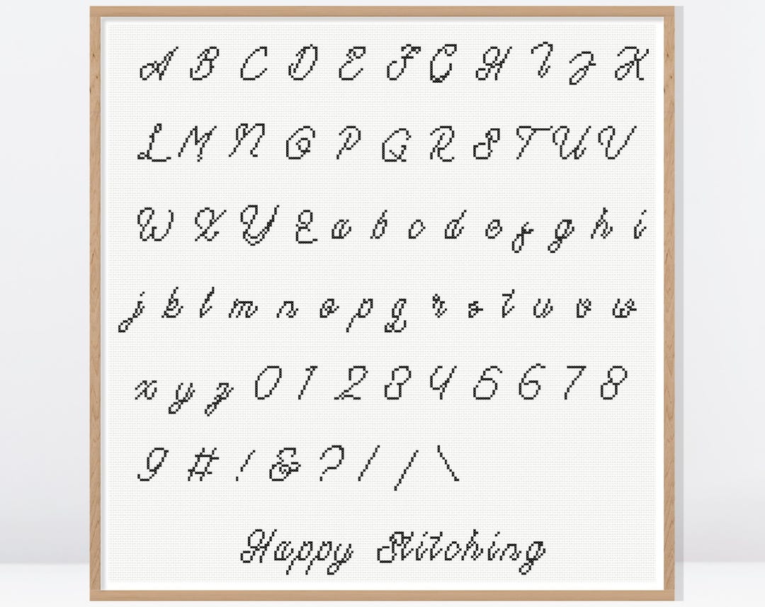 Script Cross Stitch Alphabets • Script Cross Stitch Fonts • Cross ...