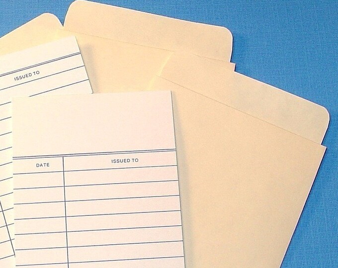 100 SETS Authentic Library Cards and Pockets / Large Set - Etsy