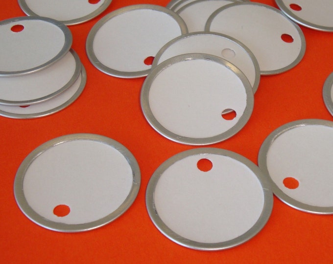 Round White Paper Metal Rim Tags / 50 Pieces DOUBLE SET - Etsy