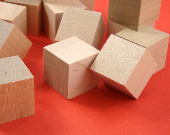 15 Wood 1 Block . Square Cubes . Solid Wood 1 Inch / - Etsy