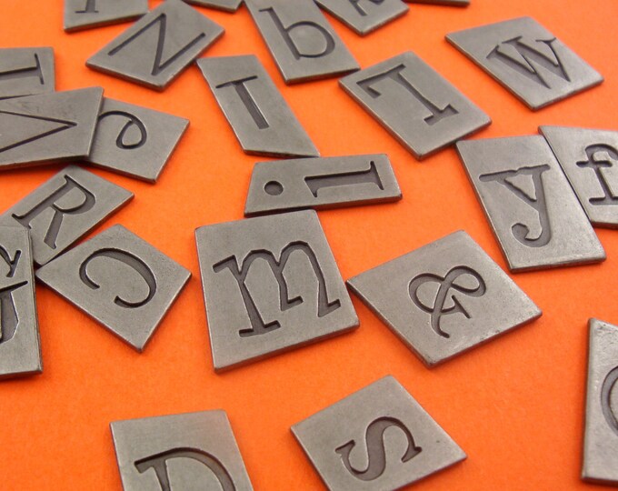 27 Pcs Metal Alphabet Embellishments / Upper & Lower Case . Pewter ...