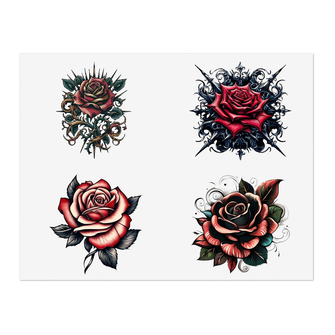 Rose Sticker Sheet Vinyl Rose Sticker Sheet Rose Stickers Holographic ...