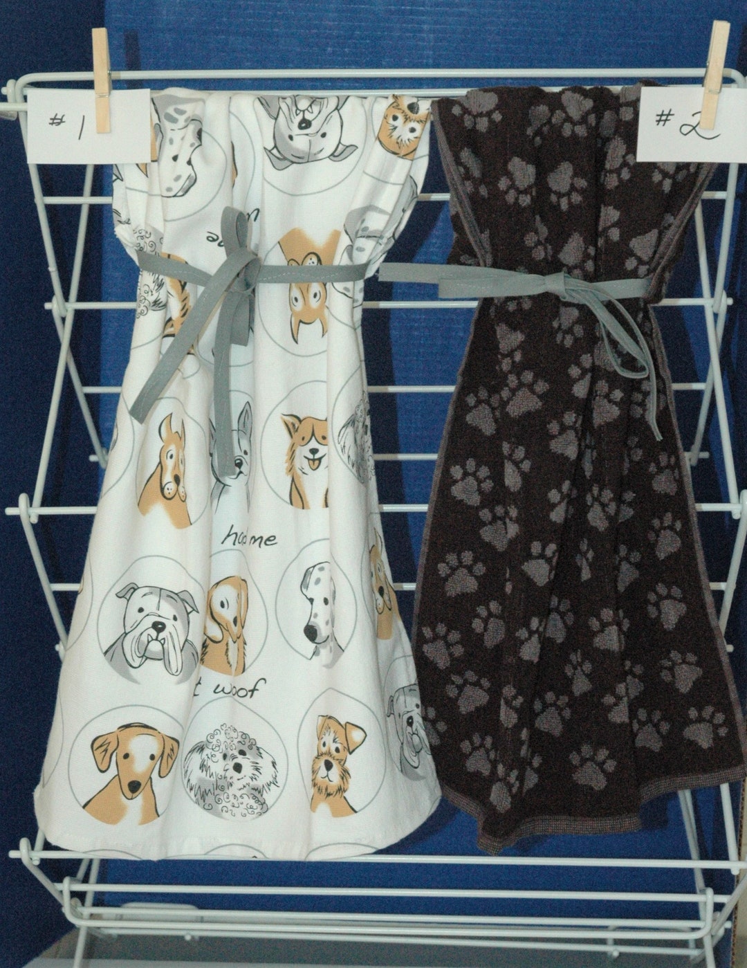 Kitchen Towel Terrycloth Linen Dogs Pets Grey Pet Lover Paws - Etsy