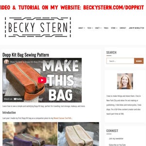 Sewing Pattern for Dopp Kit Bag - Etsy