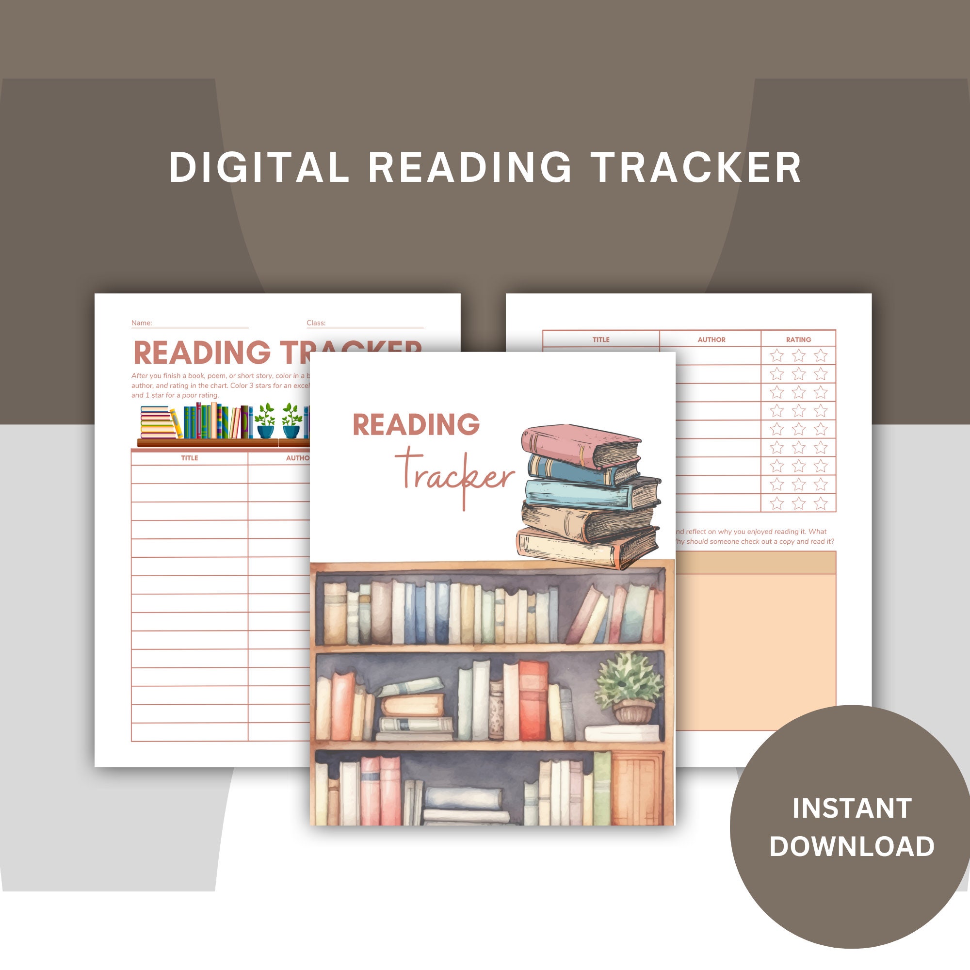 Digital Reading Tracker Reading Log Book Tracker Book Journal Reading ...