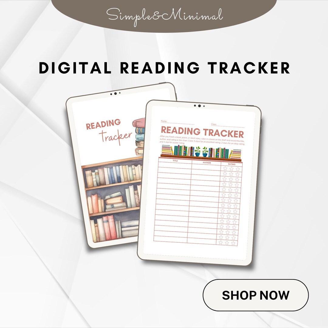 Digital Reading Tracker Reading Log Book Tracker Book Journal Reading ...