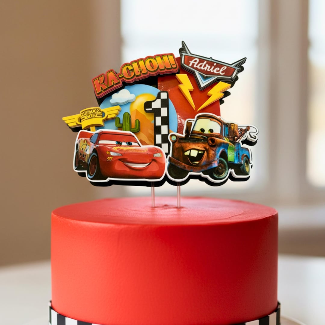 Cars Cake Topper | Lightning Mcqueen Birthday Topper | Personalized ...
