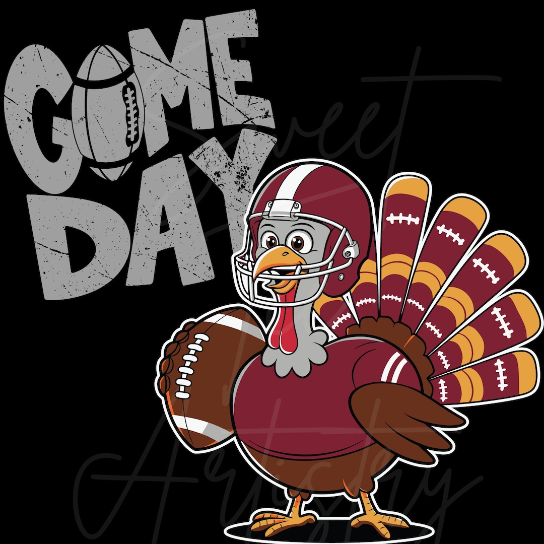 Thanksgiving Football PNG - Turkey in Football Gear - Game Day Digital ...