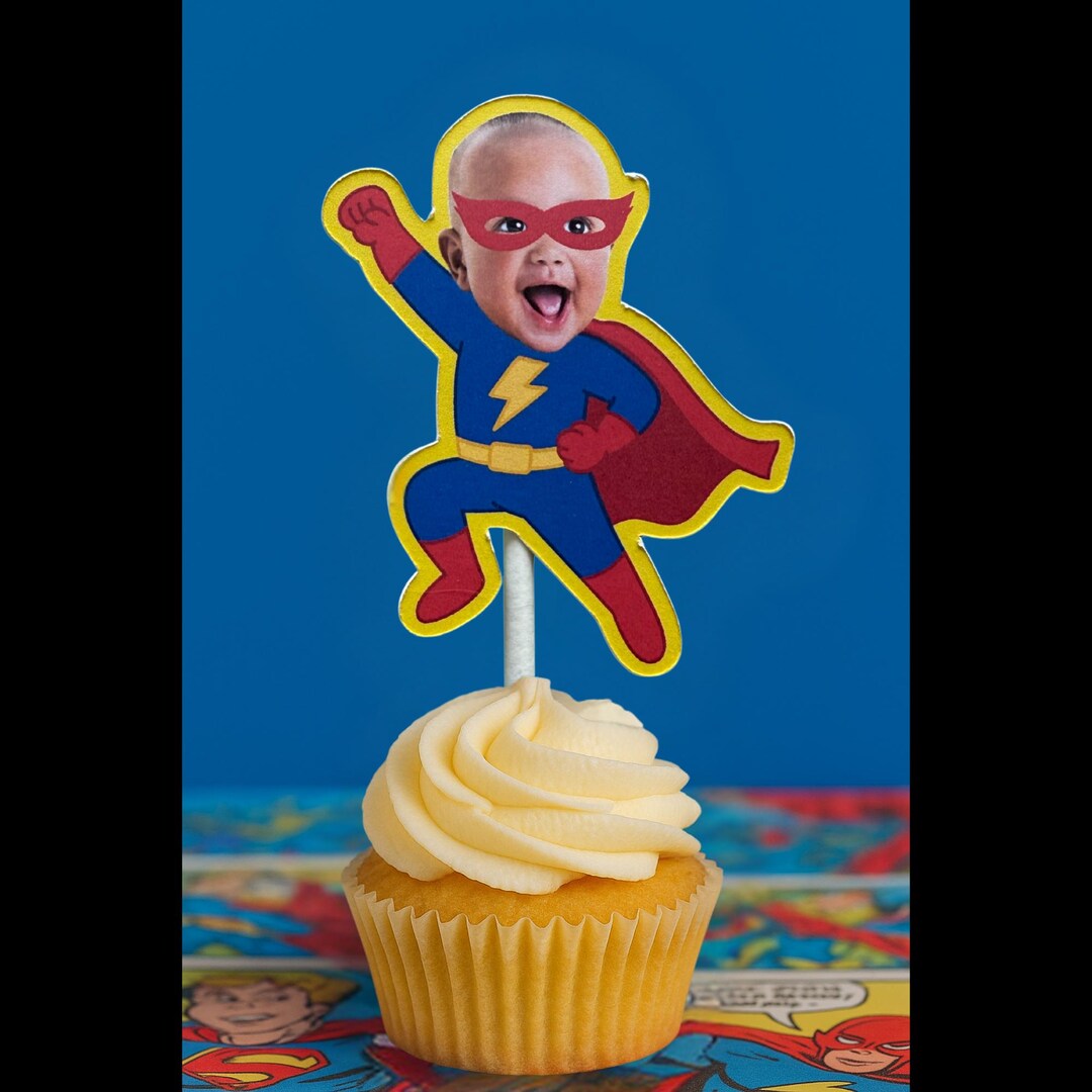 Custom Superhero Cupcake Toppers: DIY Birthday Party Decor (digital ...