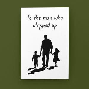 Personalized Stepdad Father's Day Card: Silhouette Bonus Dad Gift - Etsy