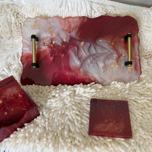Resin Epoxy Tray With Coasters - Etsy