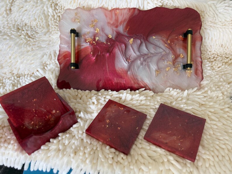 Resin Epoxy Tray With Coasters - Etsy
