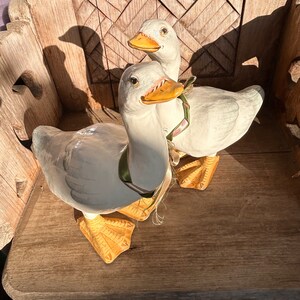 Pair of Paper Maché Geese Retro Table Centerpiece Geese Themed Party ...