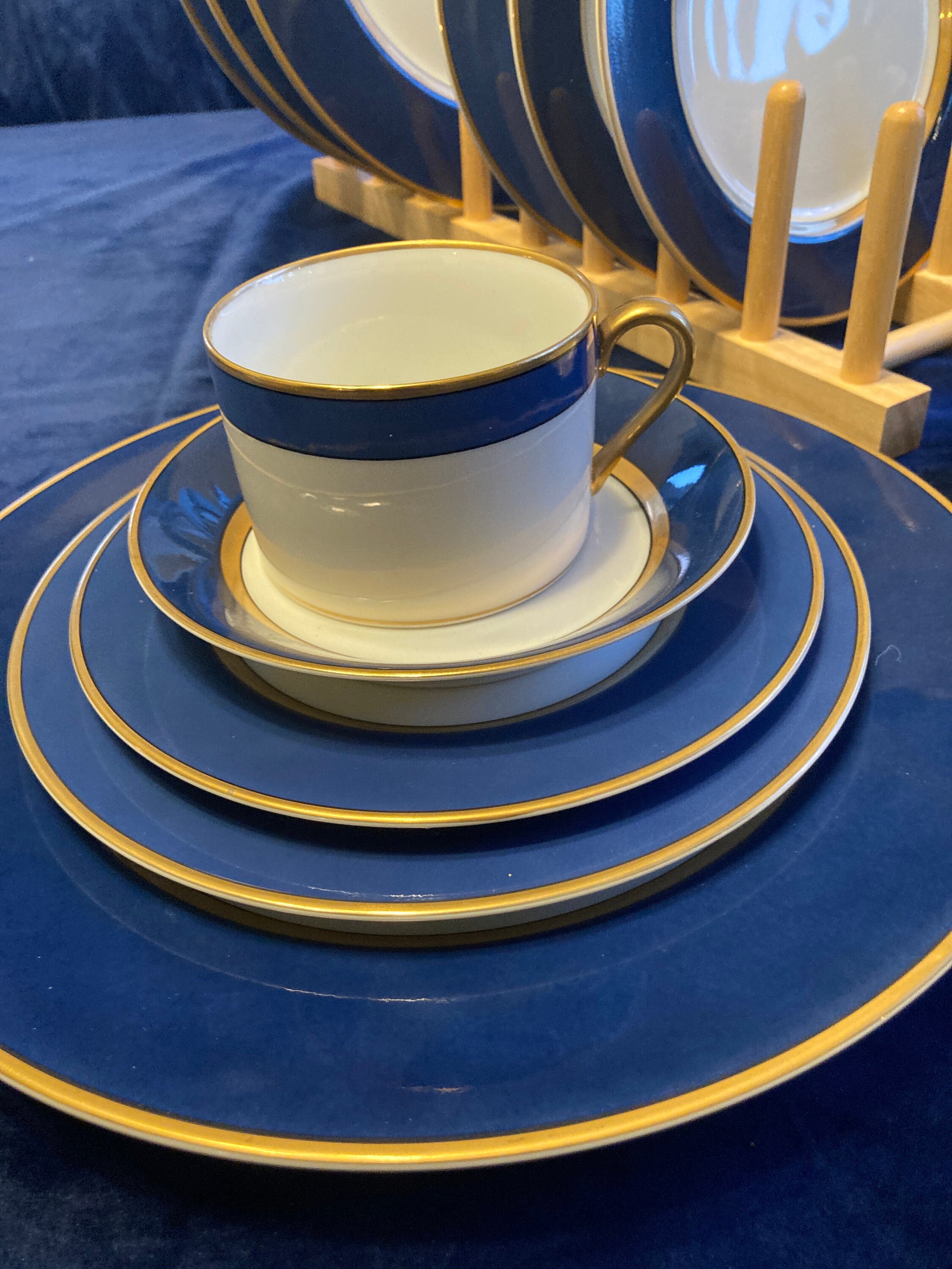 Vintage 1978 Fitz and Floyd Renaissance Cerulean Blue Dinnerware 20 ...