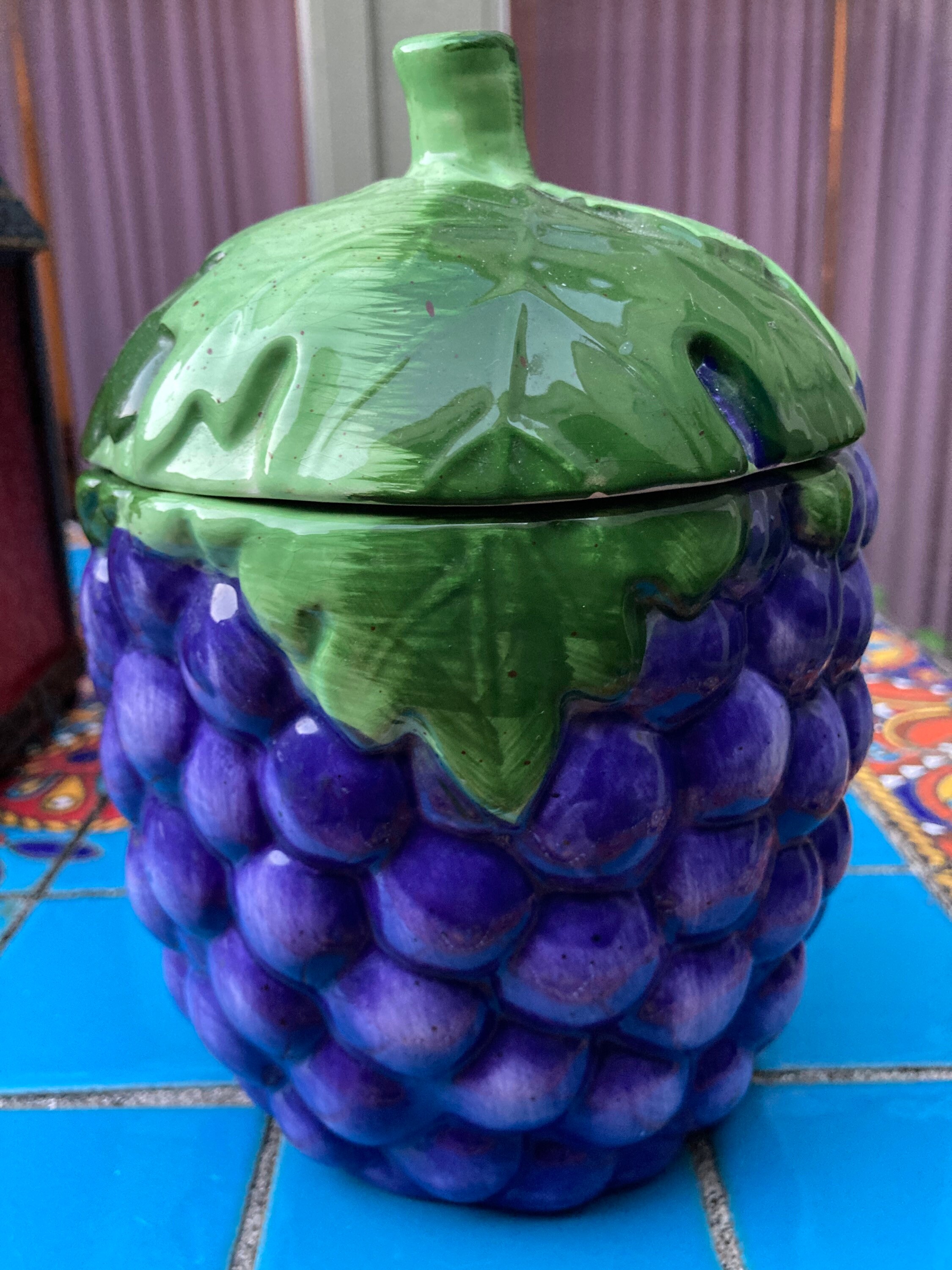 Ceramic Grape Cookie Jar