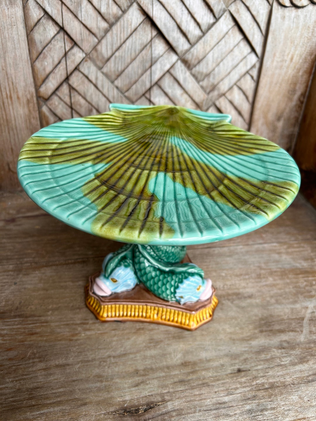 Vintage Dolphin Themed Pedestal Cake Server Maritime Decor Nautical ...