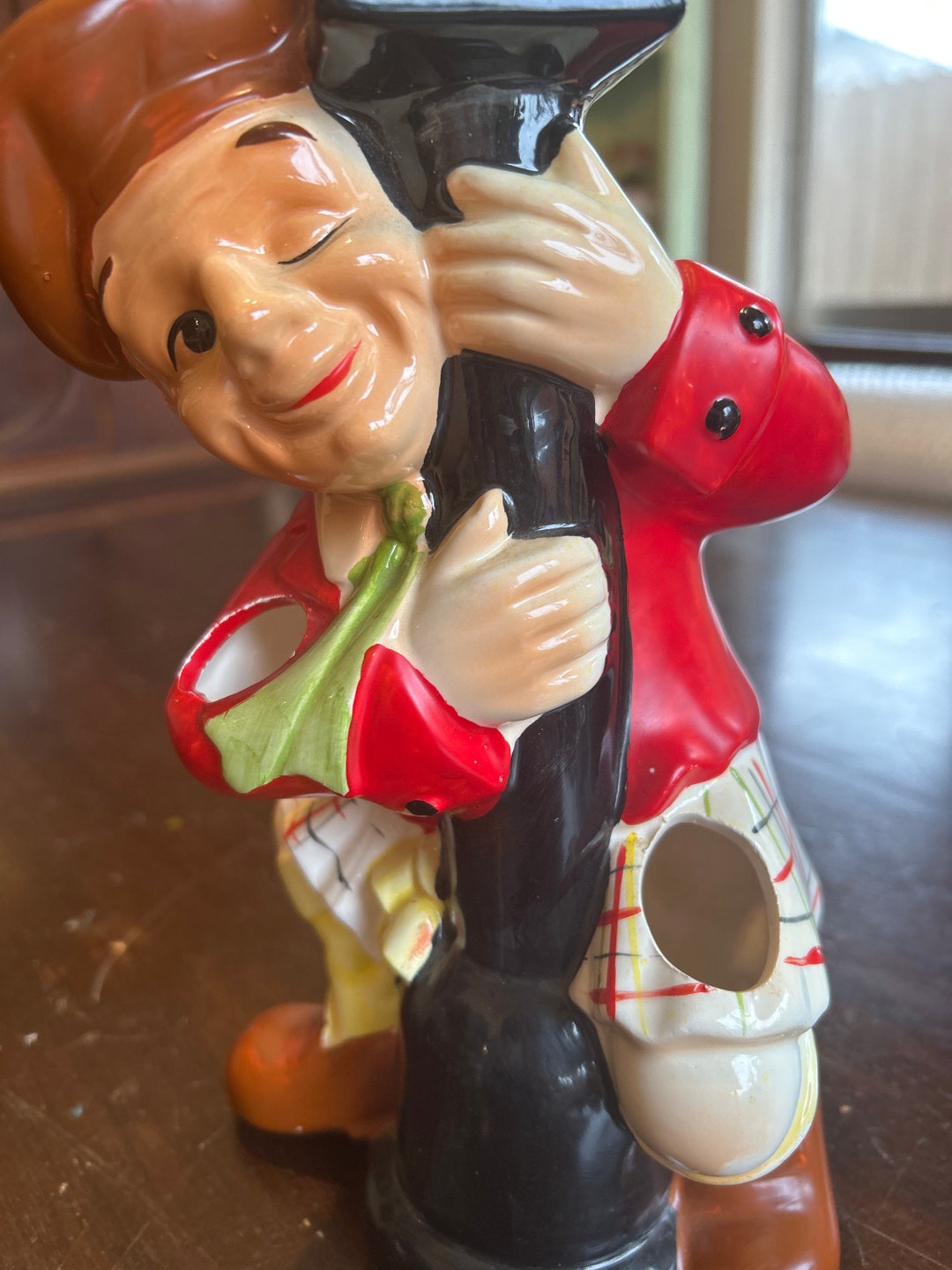 Vintage 50s Drunk Scotsman Lamppost Bar Caddy: Hand-painted Swizzle ...