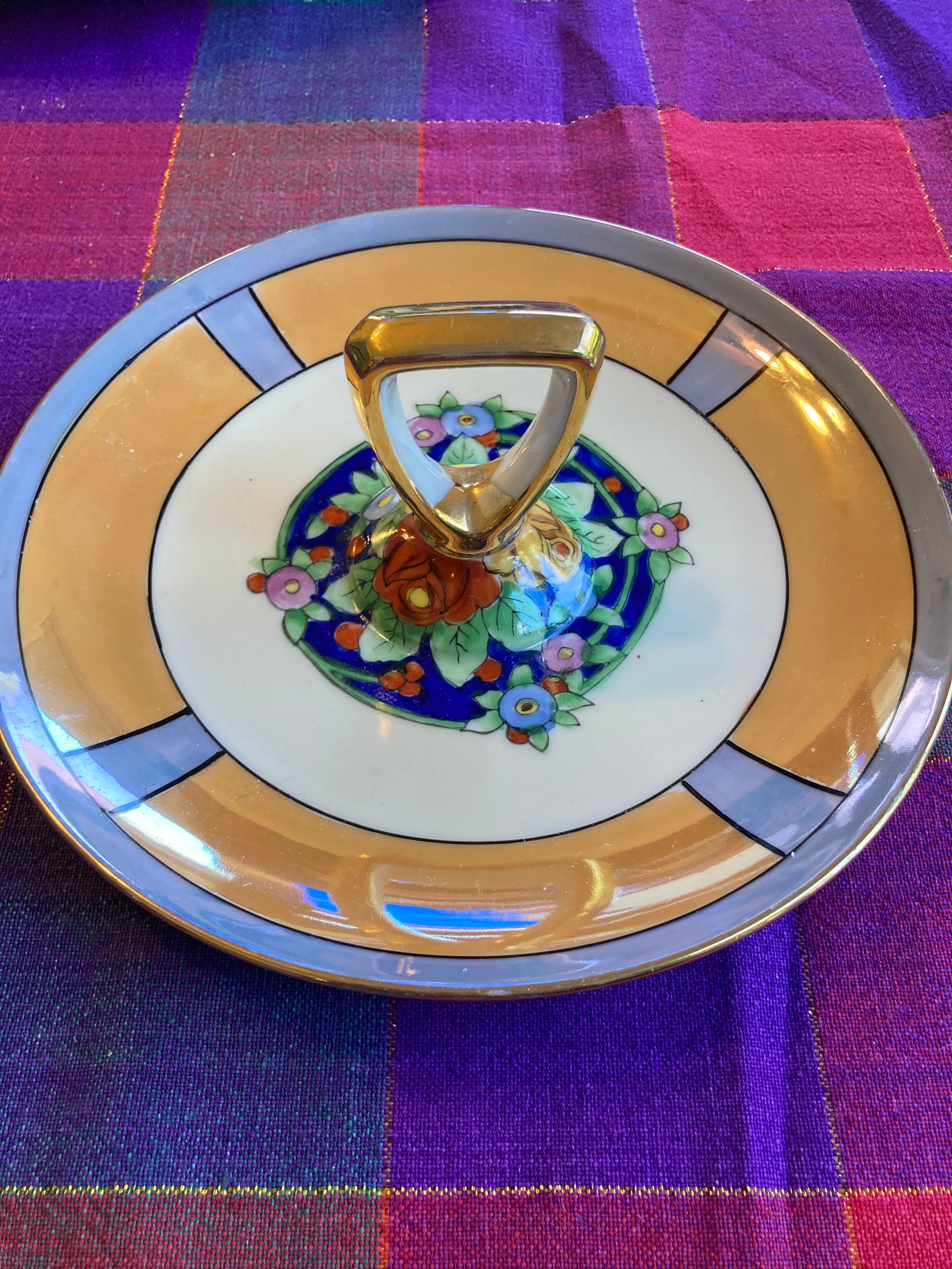 Art Deco Vintage Hand-painted Lusterware Noritake Gilt Serving Dish ...