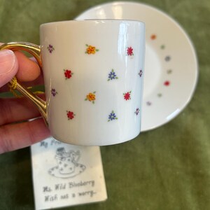 Vtg 1997 Best Friends Tea Cup and Saucer Tiny Flowers Tiny Cup Friend ...