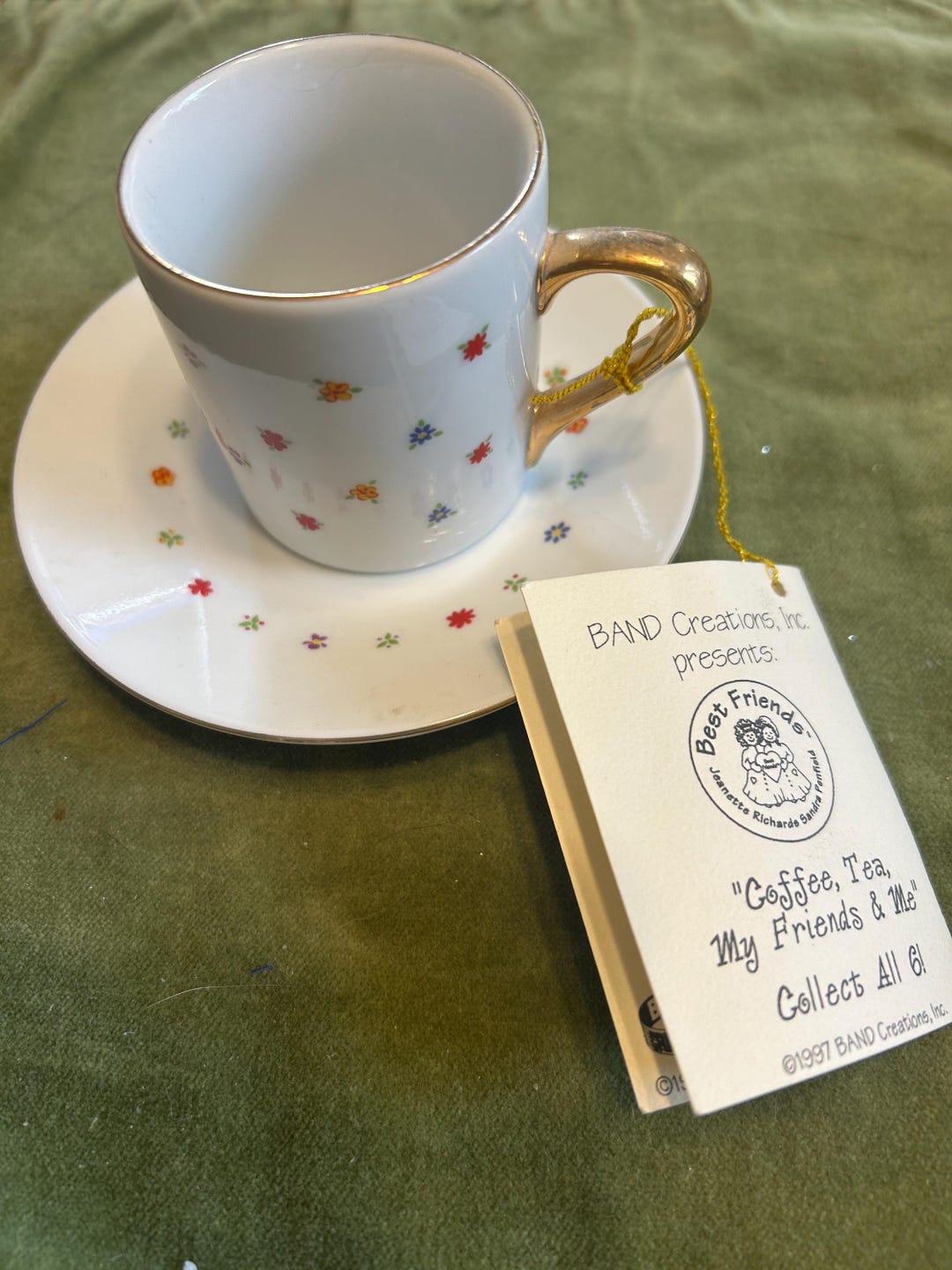 Vtg 1997 Best Friends Tea Cup and Saucer Tiny Flowers Tiny Cup Friend ...