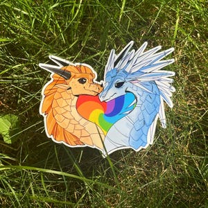 Wings of Fire Qibli & Winter - Vinyl Dragon Sticker - Etsy