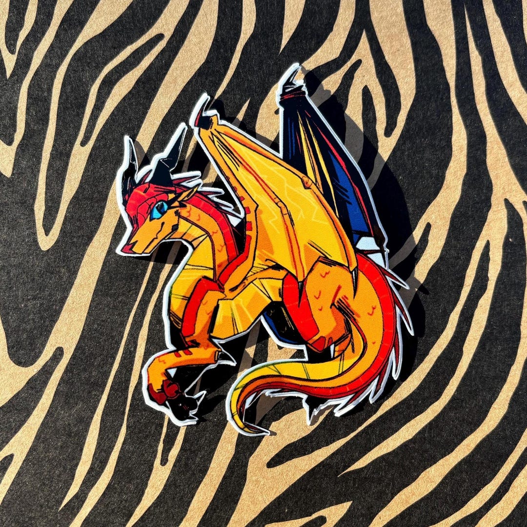 Wings of Fire Peril - Vinyl Dragon Sticker - Etsy