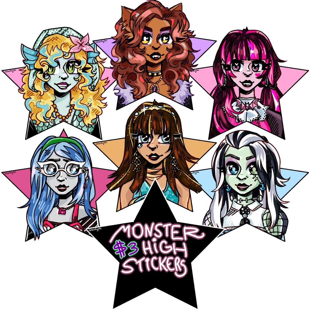 Monster High Main 6 Vinyl Stickers - Etsy