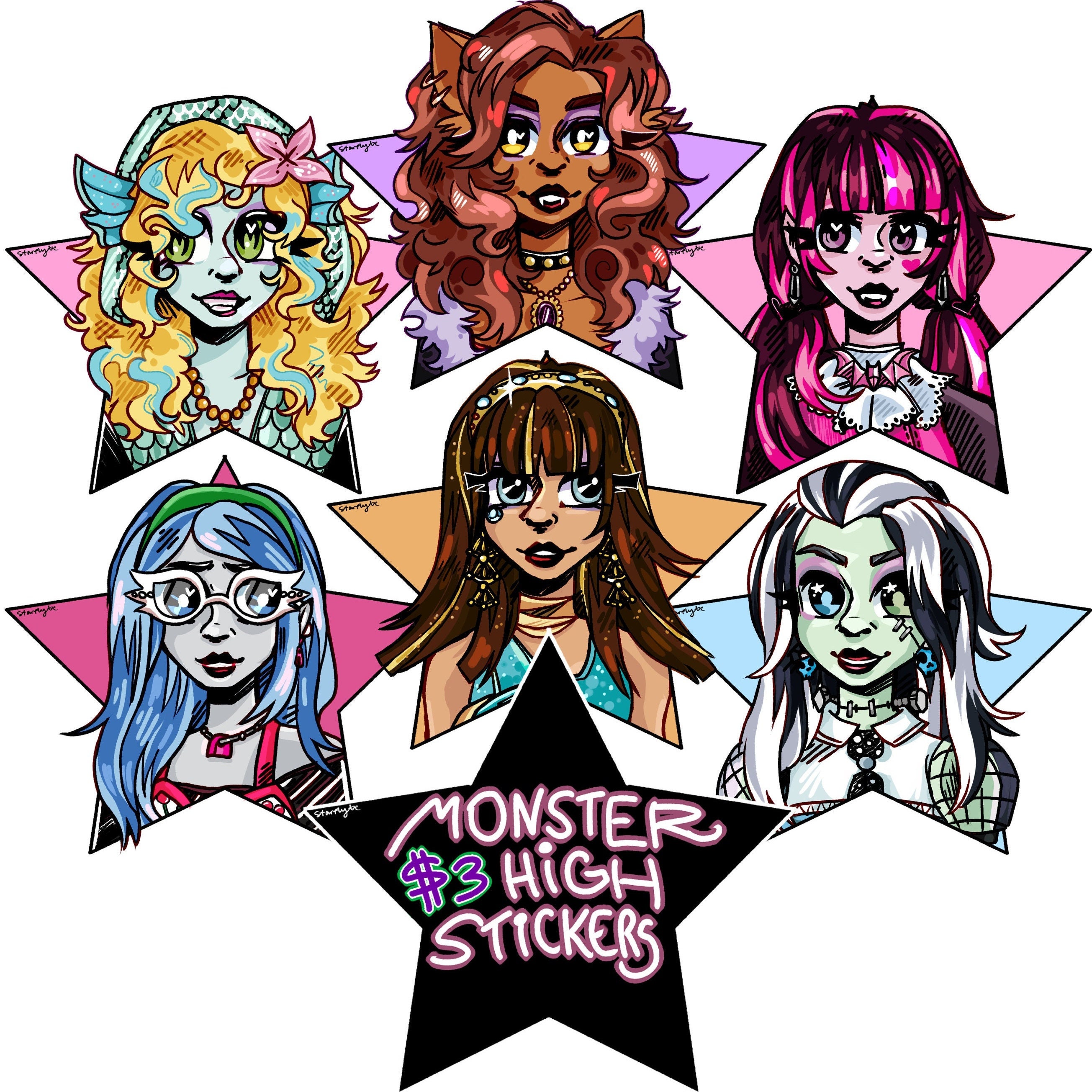 Buy 2 Get 1 Free - Monster High Main 6 - Vinyl Stickers - Etsy