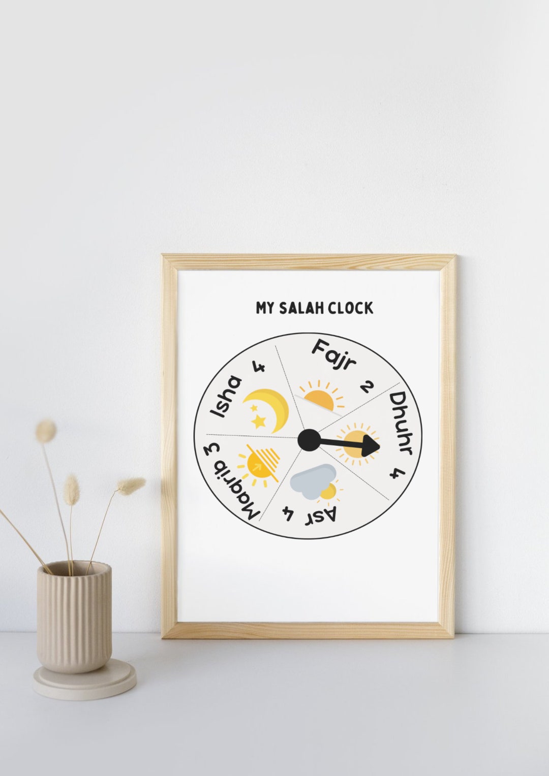 Salah Clock Prayer Clock Islamic Activities for Kids Teach Islam Love ...