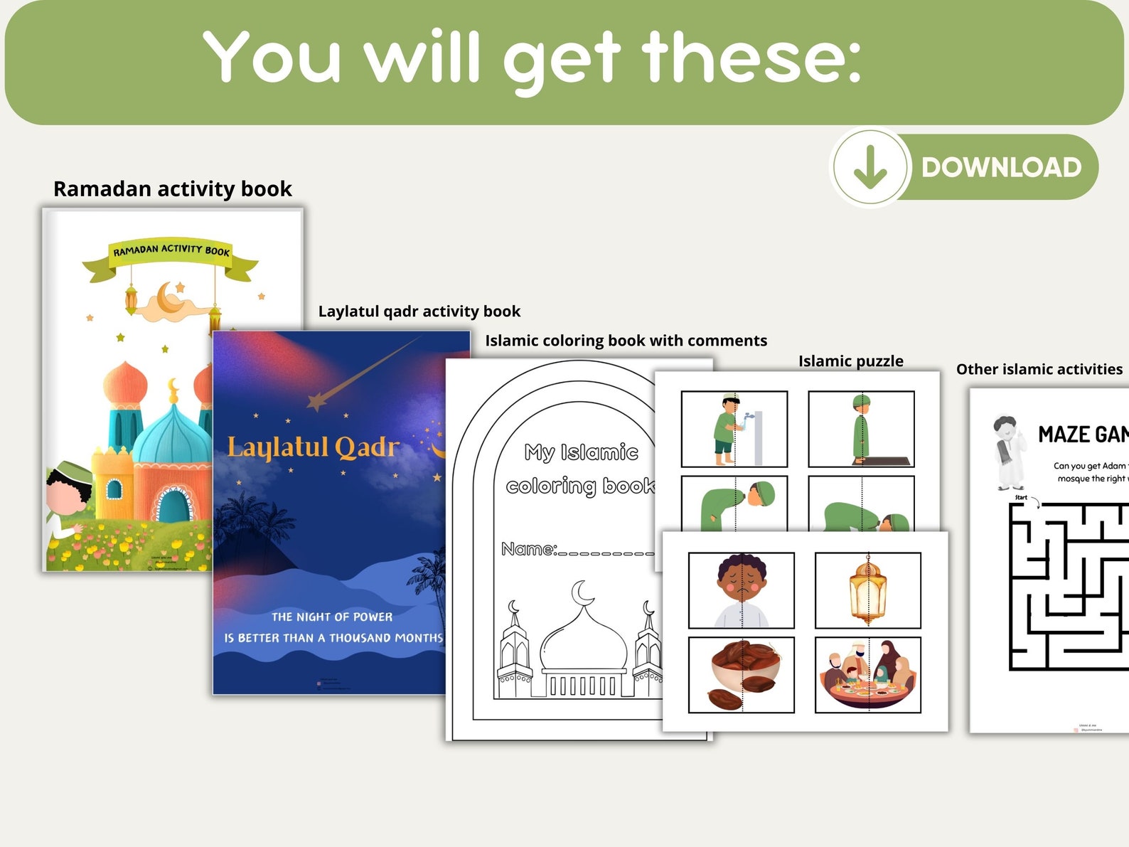 Ramadan Activities Bundle Ramadan Activity Islamic Activity Muslim Kids ...