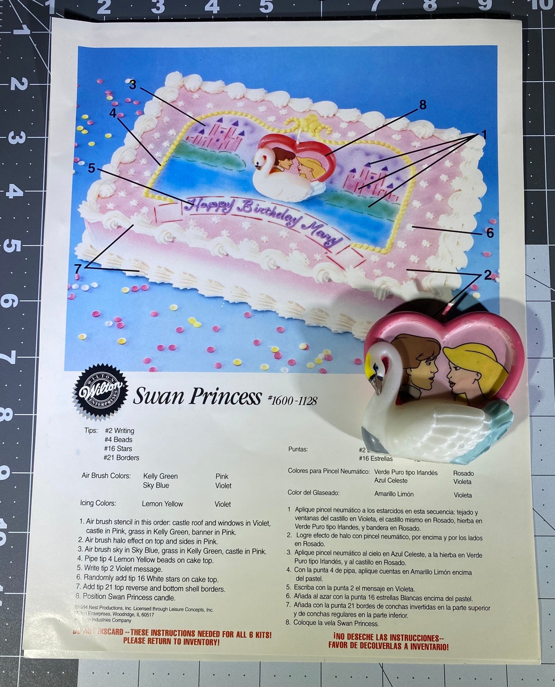 Swan Princess Birthday Cake Decorating Kit and Candle - Etsy