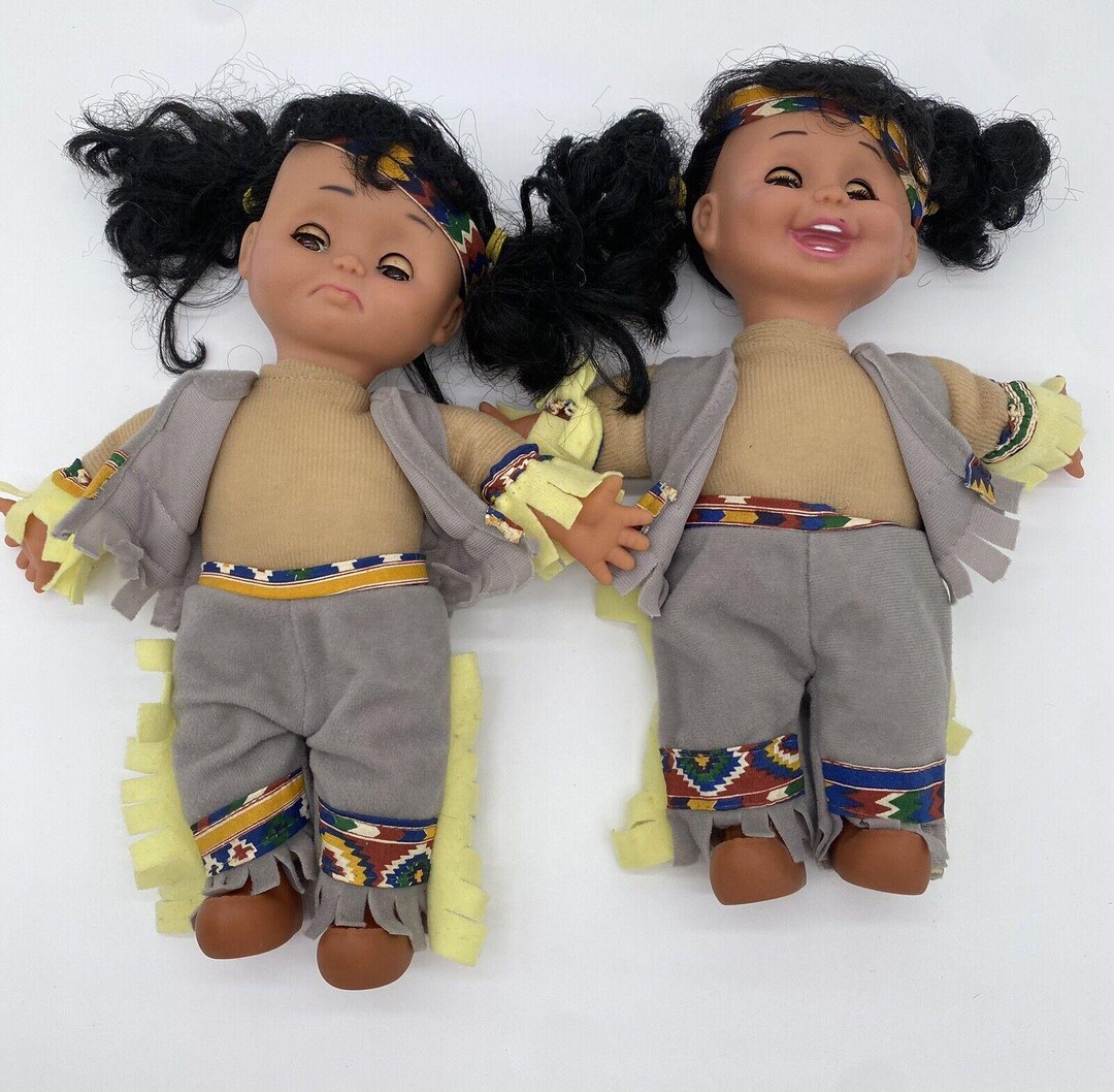 Vintage Native American Indian Doll Stuffed Plush Toy Sleepy Eye ...