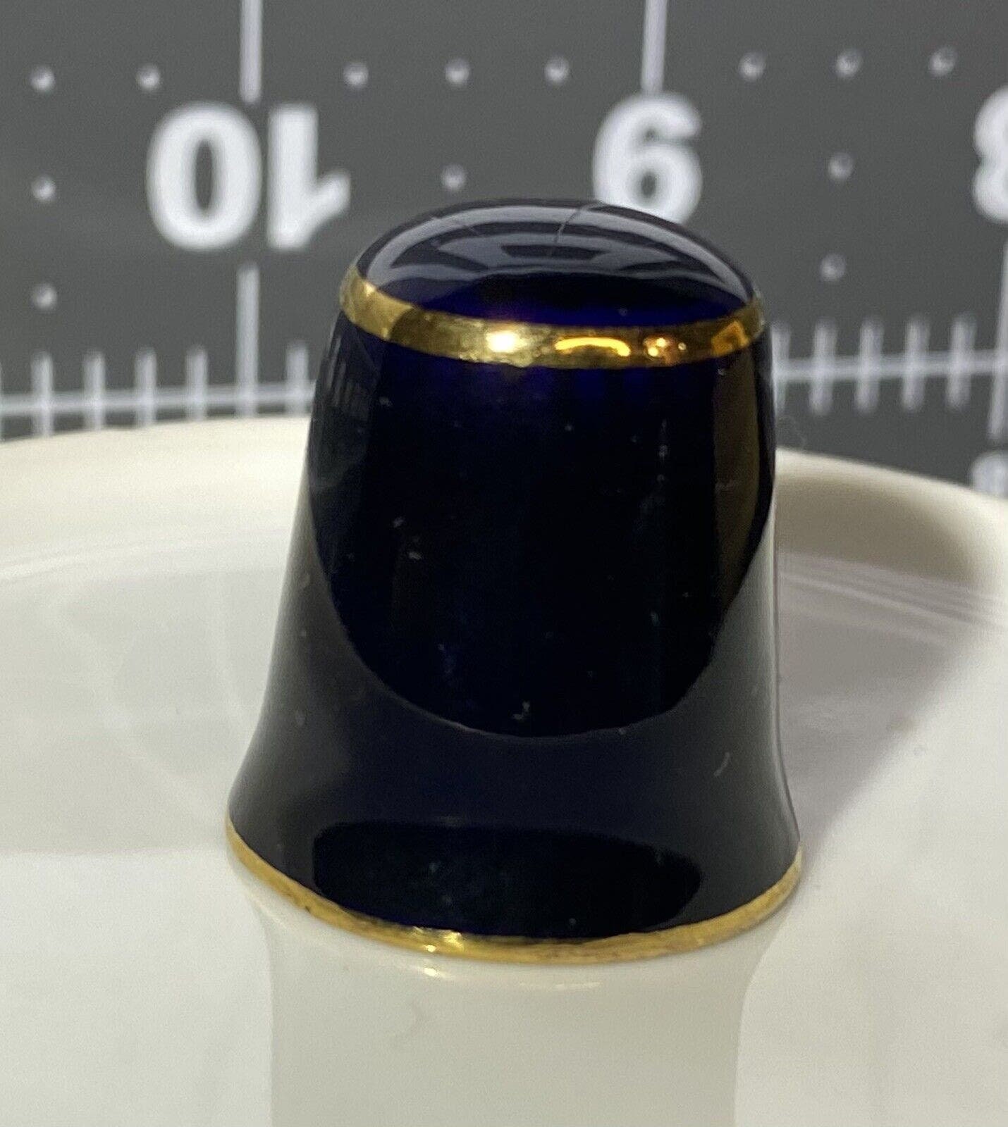 Limoges Blue Cobalt & Gold Cherry Blossom Souvenir Thimble Porcelain - Etsy