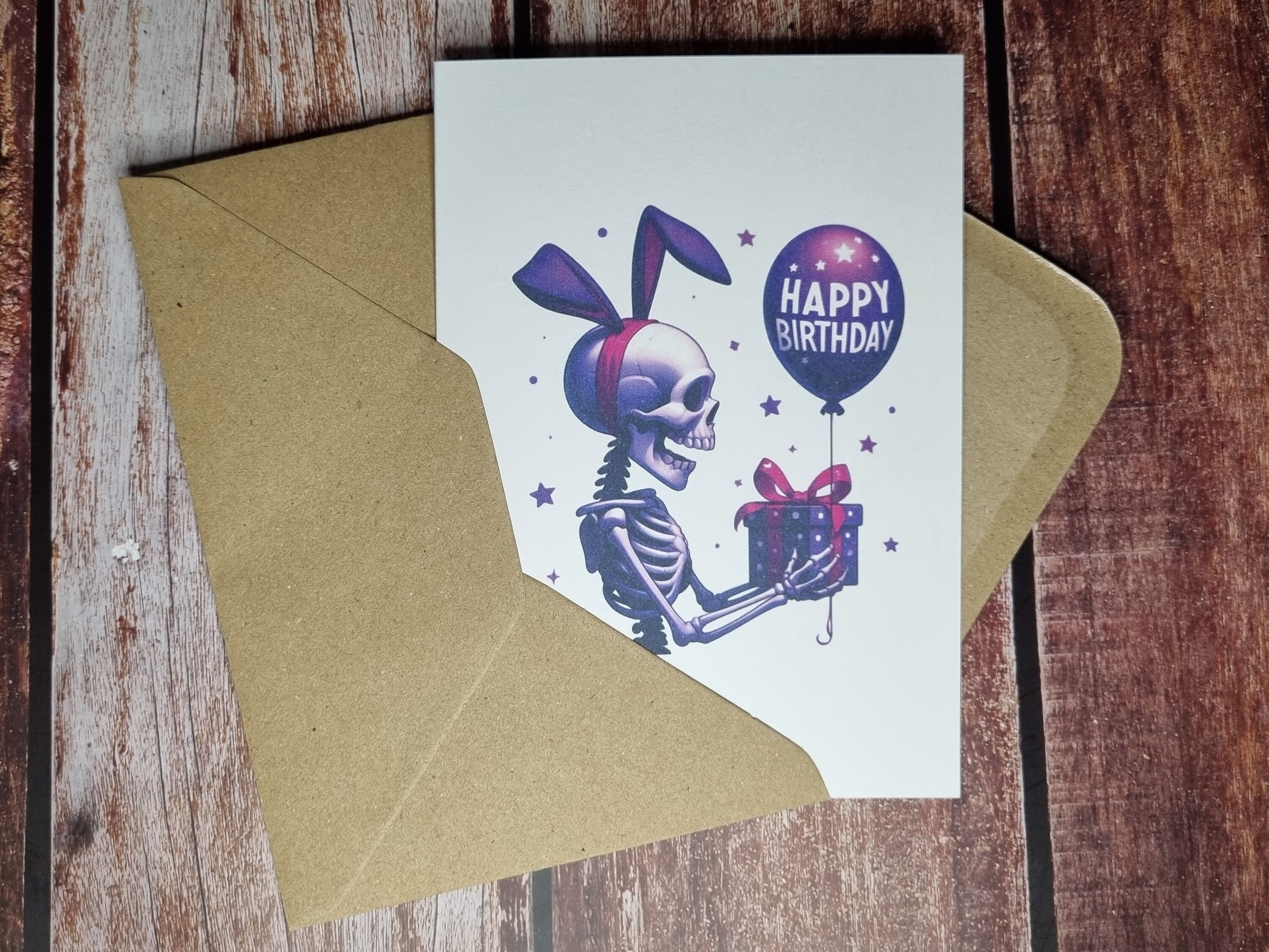 Skeleton Birthday Card, Spooky, Gothic, Happy Birthday - Etsy