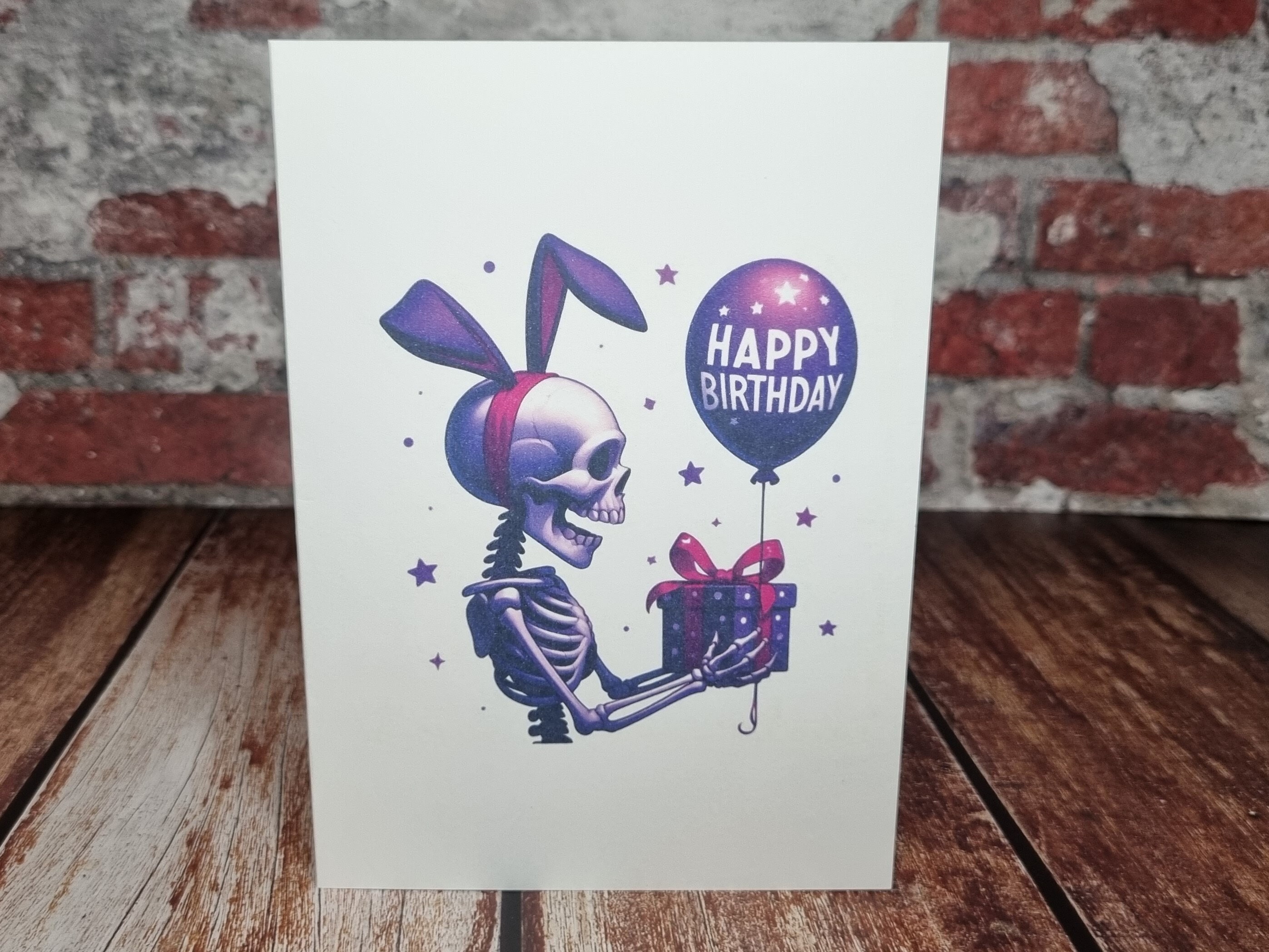Skeleton Birthday Card, Spooky, Gothic, Happy Birthday - Etsy