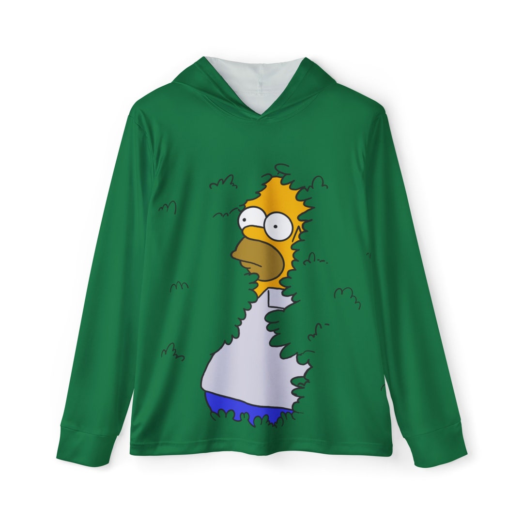 Homer Simpson Backs Into Bushes Meme Green Hoodie Outdoors Sun ...