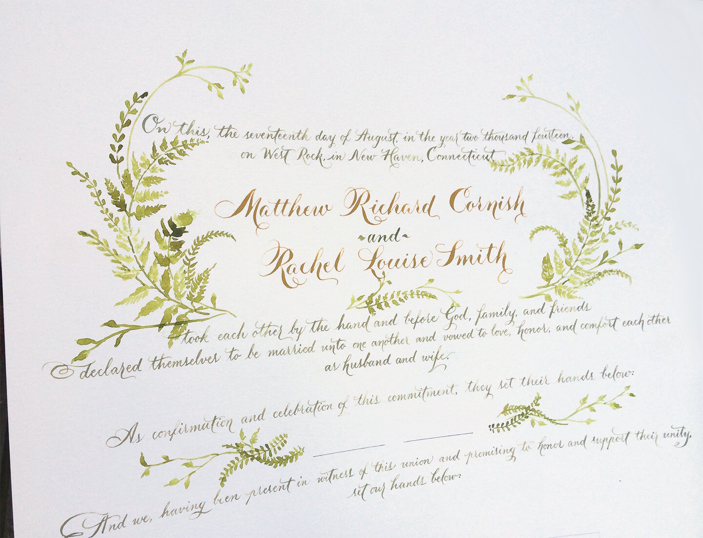 Custom Marriage Certificate Wedding Certificate Quaker - Etsy