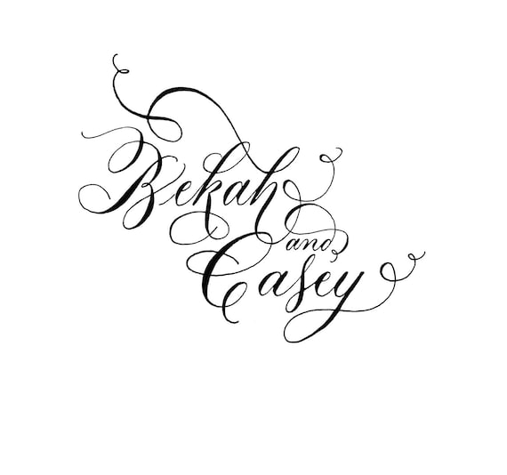 Items similar to Hand Calligraphy for Couples Names on Etsy