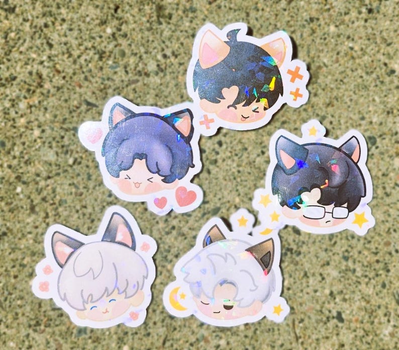 Love and Deepspace Catboy Sticker Pack – Holographic Chibi Stickers - Etsy