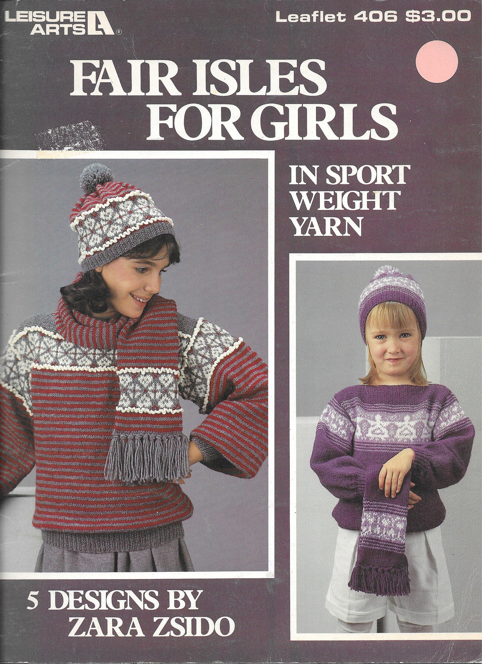 Vintage Fair Isles for Girls in Sport Weight Yarn Knitting - Etsy
