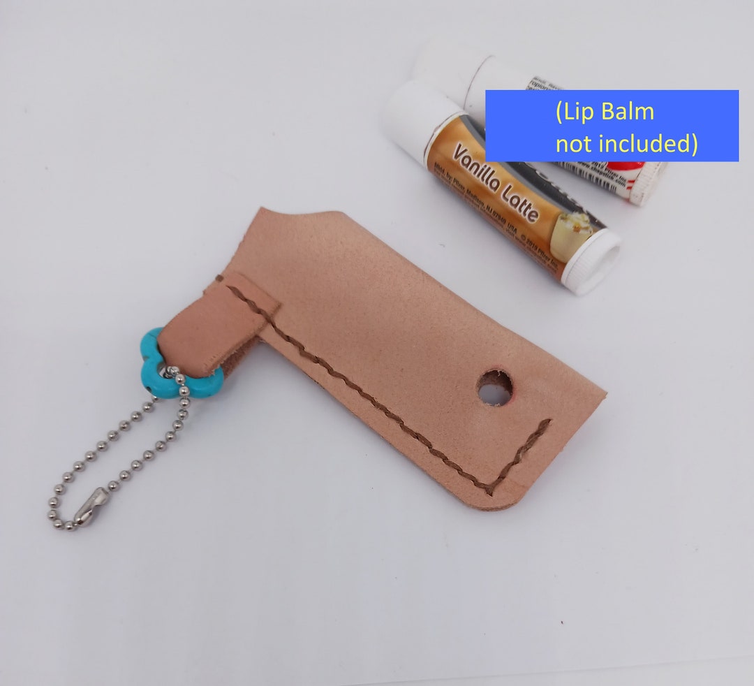 Handmade Leather Lip Balm Cover With Flower Bead - Etsy