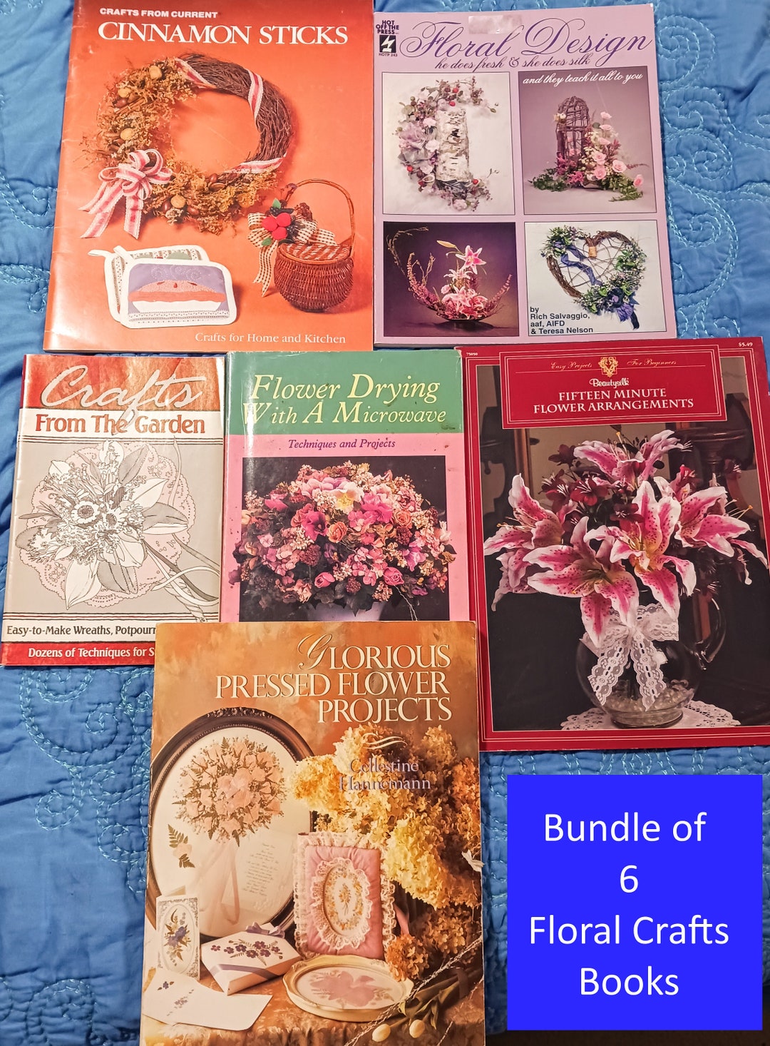 Bundle of 6 Vintage Floral Craft Books - Etsy